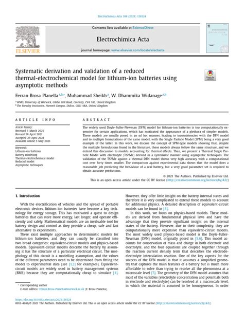 Systematic Derivation And Validation Of A Reduced Electrochemical Model