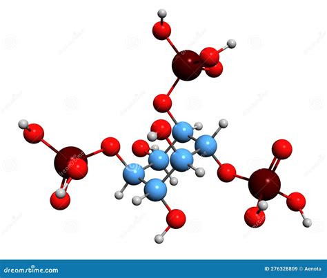 3d Image Of Inositol Trisphosphate Skeletal Formula Stock Illustration