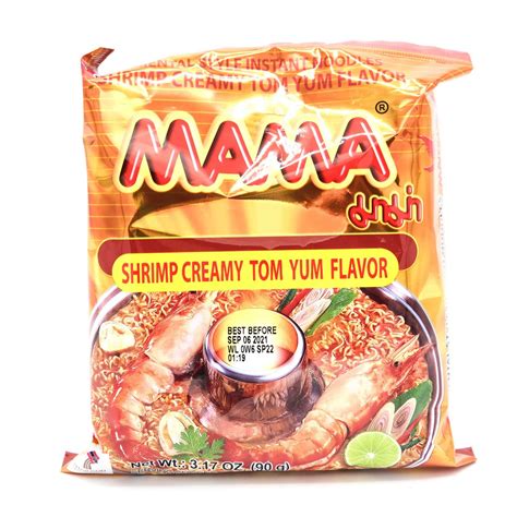 Mama Shrimp Creamy Tom Yum Flavor Instant Ramen 317 Oz 90 G Well