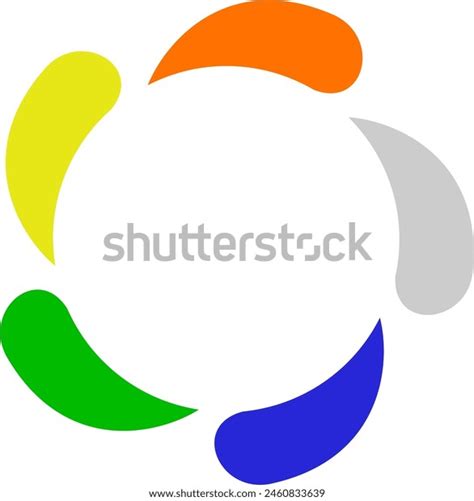 five rotating colored objects depicting five stock vector royalty free