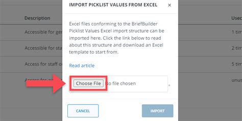 Importing Picklists Via Excel Briefbuilder Knowledge Base