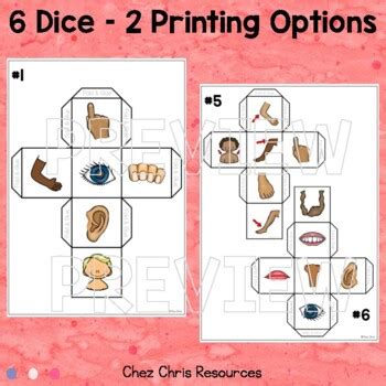 6 Body Parts Dice By Chez Chris Tpt