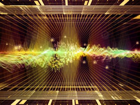 Wave Function Series Background Design Of Colored Sine Vibrations Photo