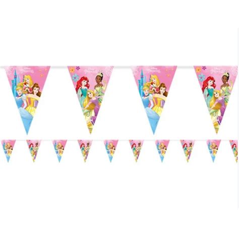Disney Princess Party Paper Triangle Flag Banner Go International Uk