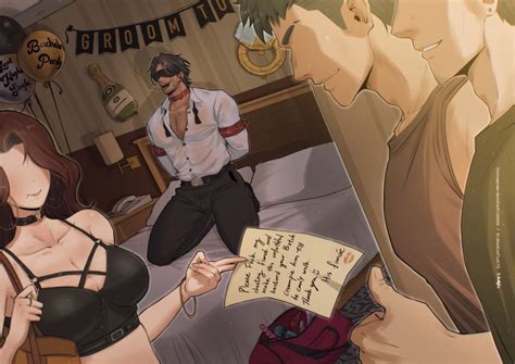 Rule 34 Bara Bed Blindfolded Bondage Doodlefish75 Gay Hotel Room