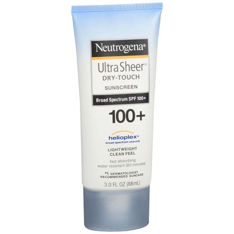 Neutrogena Ultra Sheer Dry Touch Sunscreen Lotion Spf 100 3 Oz