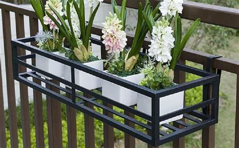 Iron Lands Solid Railing Pot Stand Premium Hanging Railing Plant Stand