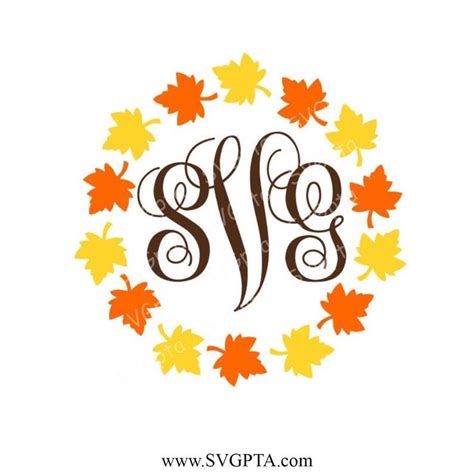 Fall Leaves Svg Leaves Monogram Frame Svg Hello Fall Svg