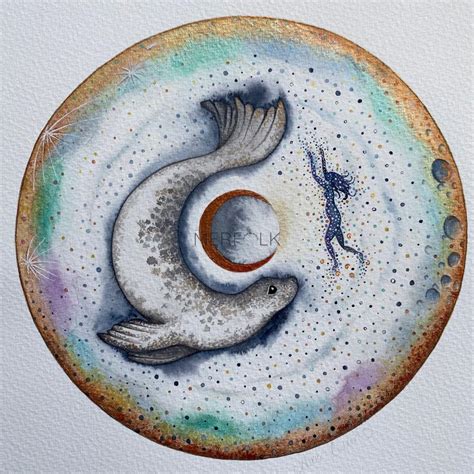 Selkie Transformation Original Artwork Wolf Moon Art