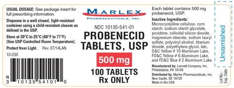 Probenecid Fda Prescribing Information Side Effects And Uses