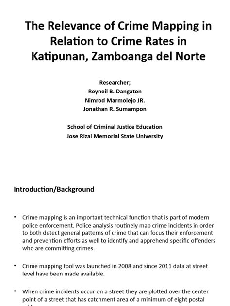 The Relevance Of Crime Mapping In Relation To Pdf