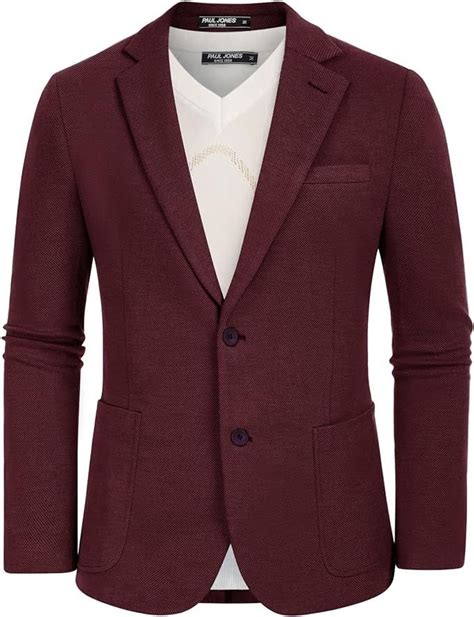 Pj Paul Jones Mens Casual Knit Blazer Suit Jackets Two Button