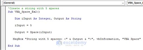 How To Use Vba Space Function In Excel 3 Examples Exceldemy