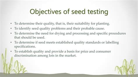 Seed Testing And Sampling Pptx