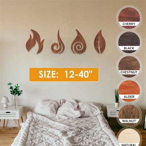 Four Elements Art Wood Wall Decor Etsy