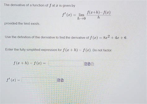 Solved The Derivative Of A Function Of F At X Is Given By Chegg