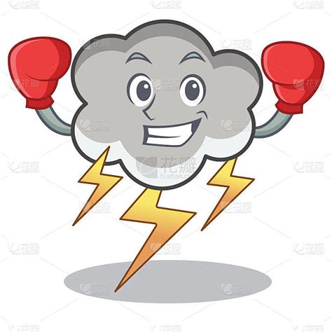拳击雷云人物卡通