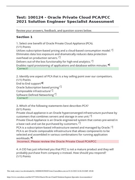 Oracle Private Cloud P Solution Engineer Specialist Assessment Pdf Cloud Computing