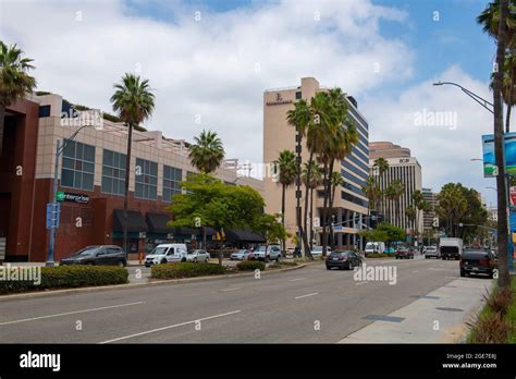 Long Beach Modern Buildings On Ocean Blvd At Pacific Avenue In Downtown