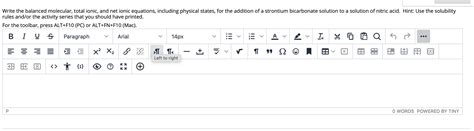 solved write the balanced molecular total ionic and net