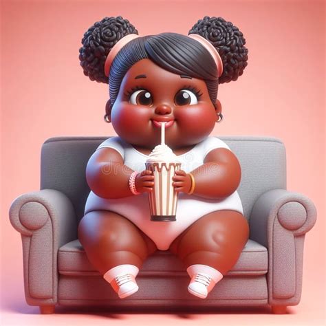 Funny Cartoon For A Beautiful And Colorful Chubby Girl Ai Generated