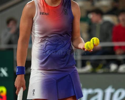 Iga Swiatek Of Poland Wears On Women S Court Tennis Outfit During Her