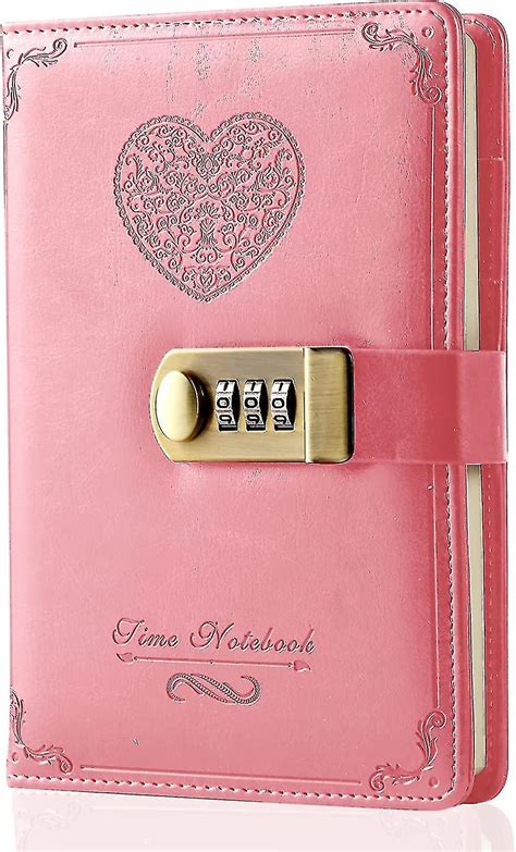 Diary With Lock For Girls Leather Password Locking Journal Cute Secret Diaries Notebook With