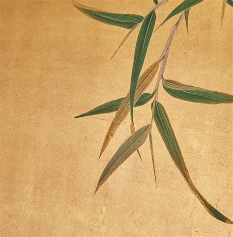 Japanese Two Panel Screen Young Bamboo On Gold For Sale At 1stdibs