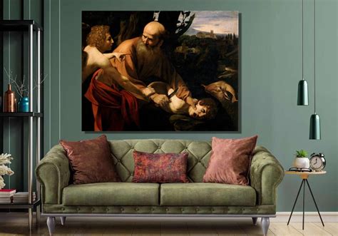 Caravaggio Sacrifice Of Isaac Canvas Art Print Framed Panel Option4