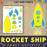 Spaceship Craft Activity Build A Yellow Rocket Ship Printable Cut