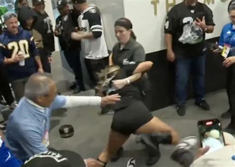 Wild Chargers Raiders Fan Fight Interrupts Live Tv Interview In Chaotic