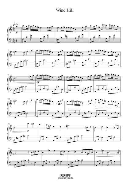 Wind Hill钢琴谱 羽肿 Yu Zhong Free Piano Sheet Music Pianoproblem