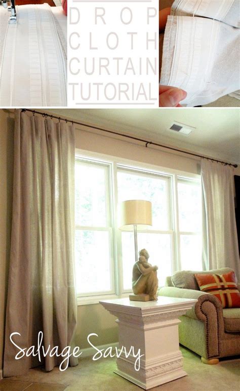 Drop Cloth Curtains Tutorial Diy Curtains Drop Cloth Curtains Home
