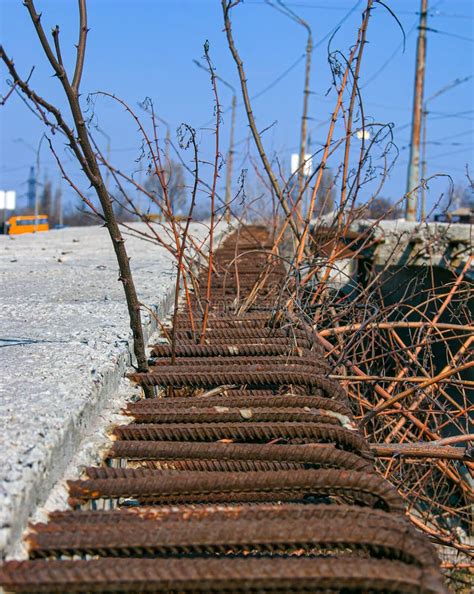Highway Overpass Construction Site Of Under Construction Bridge Stock