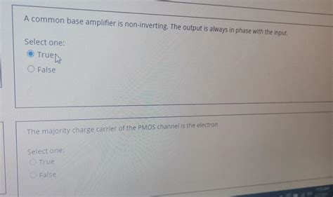 Solved A Common Base Amplifier Is Non Inverting The Output