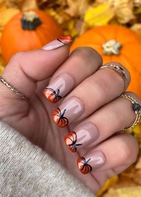 Trendy Pumpkin Nail Designs For Fall Halloween And Thanksgiving