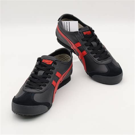 1183c102 004 Onitsuka Tiger Mexico 66 Black Classic Red Mens Ebay