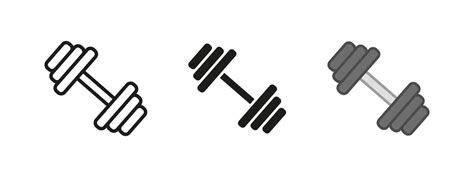 Dumbbell Icon Gym Fitness Illustration Strength Training Symbol Workout And Exercise Sign
