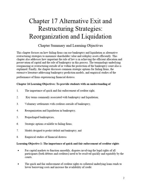 Chapter 17 Bankruptcy And Liquidation Pdf Bankruptcy Chapter 11