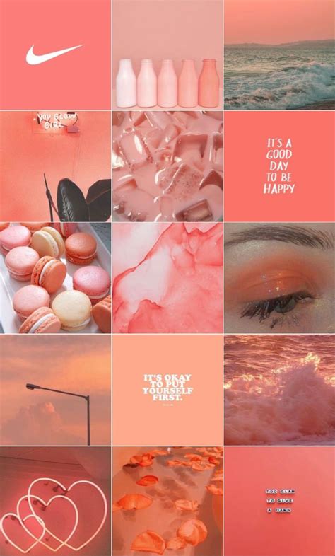 Coral Pink Orange Mood Board Vision Colour Wallpaper Peach Aesthetic