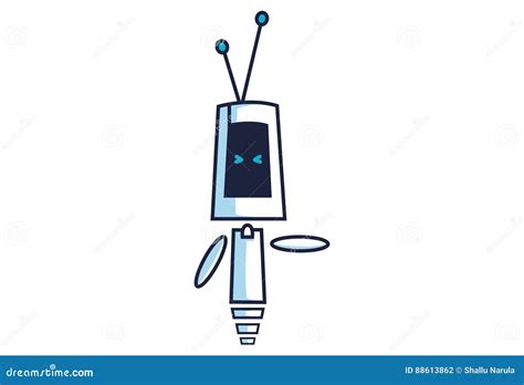 Cute Robot With Cute Expressions Stock Illustration Illustration Of White Sick 88613862