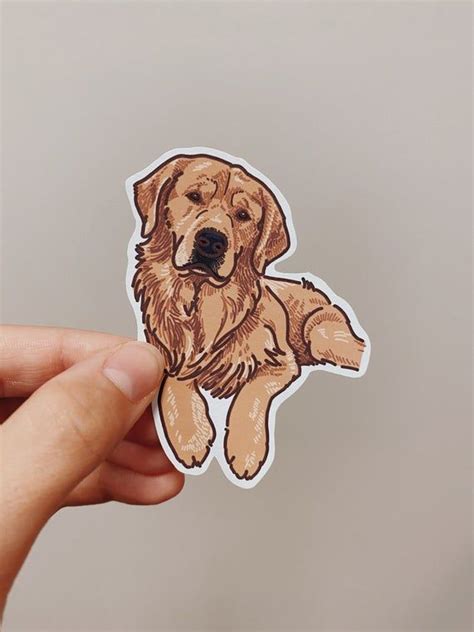 Golden Retriever Sticker Golden Retriever Drawing Cute Laptop