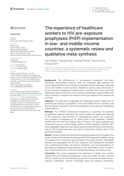 Pdf The Experience Of Healthcare Workers To Hiv Pre Exposure Prophylaxis Prep Implementation