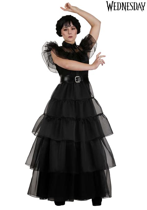 Deluxe Wednesday Addams Raven Dance Womens Costume Dress Tv Show