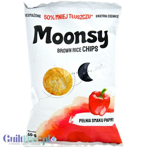 Moonsy Brown Rice Pełnia Smaku Papryki Cieniutkie Chipsy Z Brązowego Ryżu 50 Mniej Tłuszczu