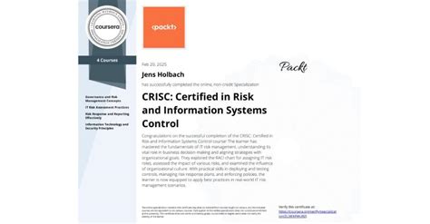 Completion Certificate For Crisc Certified In Risk And Information