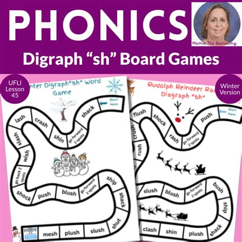 Digraph Board Game Sh Winter Version By Mama Flo Learning Tpt