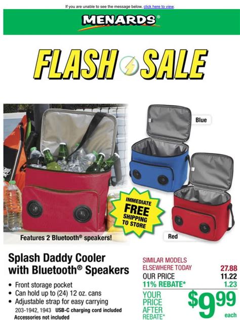 Menards Splash Daddy Cooler With Bluetooth® Speakers Only 9 99 After Rebate Milled
