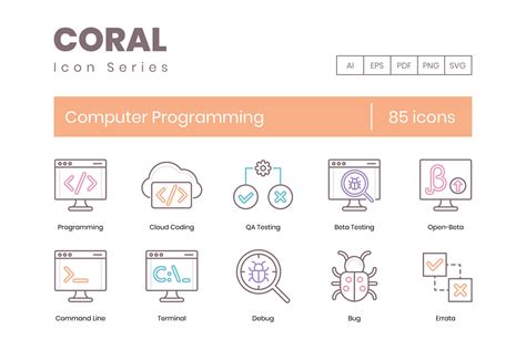 85 Computer Programming Icons Outline Icons ~ Creative Market