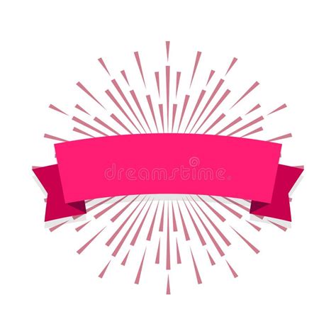 Vector Sunburst And Ribbon Design Element Red Color Stock Vector Illustration Of Background